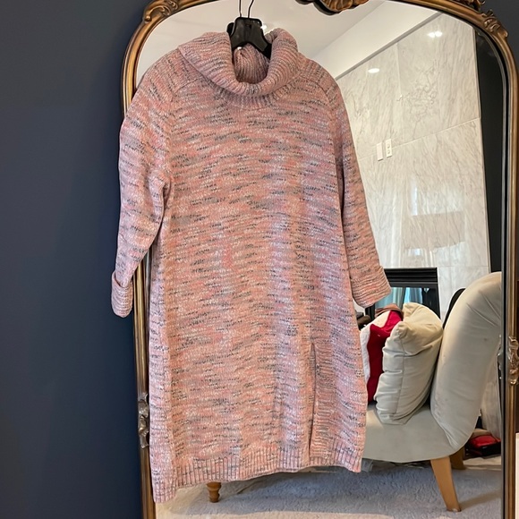 J. Jill | Sweaters | J Jill Peach Tunic Sweater Dress With Slit | Poshmark